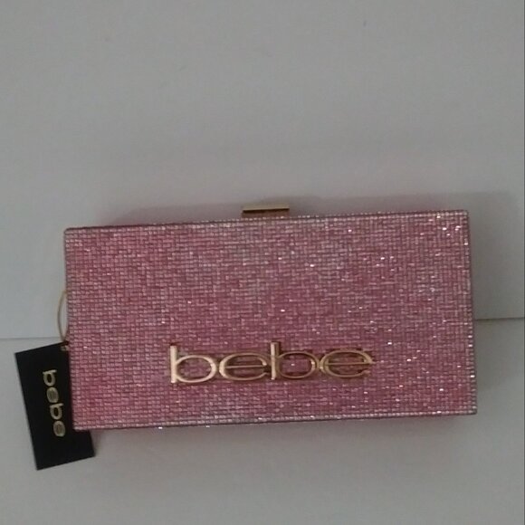 bebe | Bags | Bebe Crystal Pink Betty Rectangle Box Clutch | Poshmark